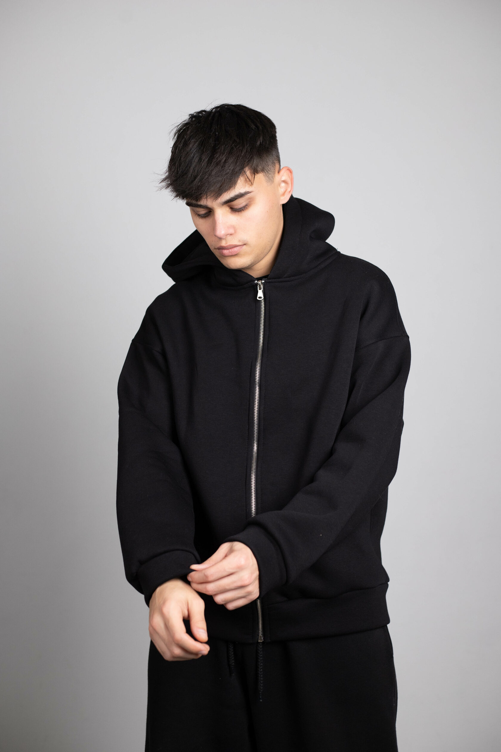Зіп худі оверсайз унісекс Black - Taboo Clothing Company